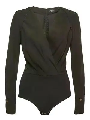 ELISABETTA FRANCHI Wrap-Effect Long-Sleeve Bodysuit