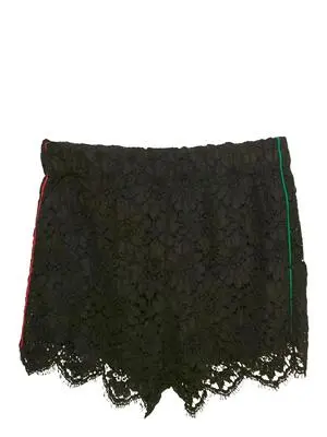 Gucci Lace Scalloped-trim Shorts - Black