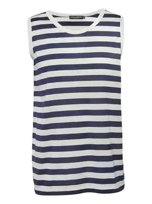 Dolce & Gabbana Striped Sleeveless Top - White
