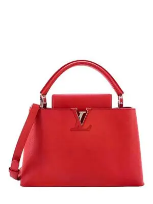 LOUIS VUITTON Capucines Pm Satchel - Red