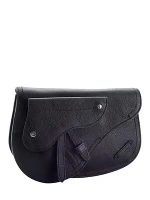 Dior Saddle Messenger Pouch Leather Crossbody Bag - Black