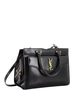 Saint Laurent Uptown Leather Medium Tote Bag - Black