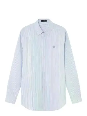Versace Striped Cotton Shirt - Blue