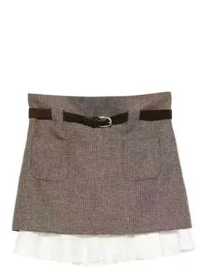 Sandro Check-pattern Mini Skirt - Brown