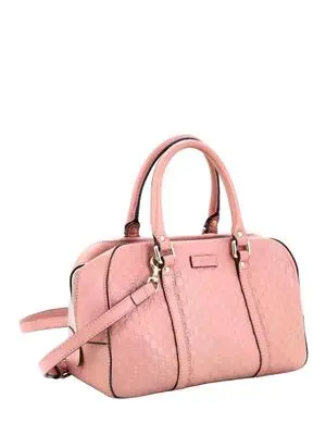 Gucci Convertible Top Handle Crossbody Satchel Microssima Leather Medium - Pink