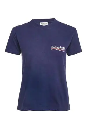 Balenciaga 2020s Logo-print T-shirt - Blue