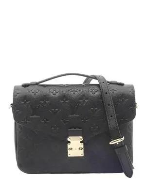 LOUIS VUITTON 2020 Metis Mm Monogram Embossed Tote - Black