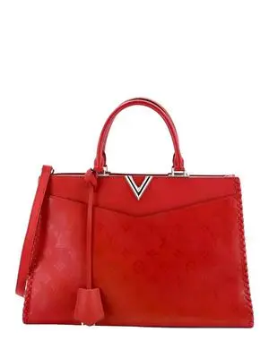 LOUIS VUITTON Monogram Leather Very Zipped Tote - Red