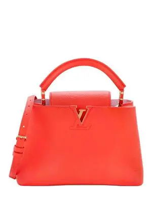 LOUIS VUITTON Braided Chain Capucines Bb Satchel Taurillon Leather - Red