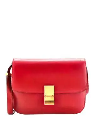 Celine Classic Box Medium Crossbody Bag Smooth Leather - Red