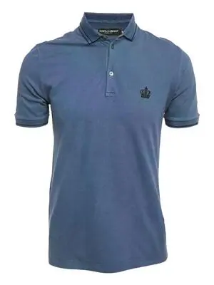 Dolce & Gabbana Crown-embroidered Polo Shirt - Blue