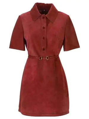 Gucci Belted Mini Dress - Red