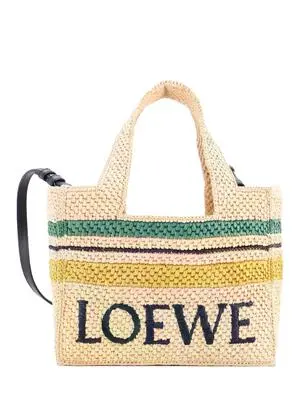 LOEWE Paula's Ibiza Logo Raffia Small Tote Bag