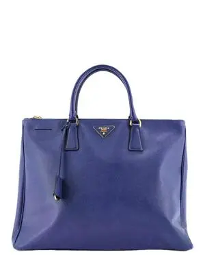 Prada Galleria Double Zip Saffiano Leather Large Tote Bag - Blue