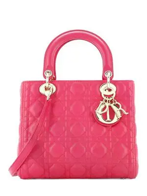Dior Lady Bag Cannage Quilt Lambskin Medium - Pink