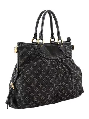 LOUIS VUITTON Neo Cabby Handbag Denim Gm Satchel - Black