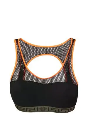 Versace Mesh-insert Cropped Top - Black