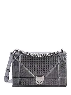 Dior Diorama Flap Bag Cannage Embossed Calfskin Medium - Grey