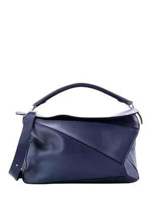 Loewe Puzzle Leather Large Satchel - Blue
