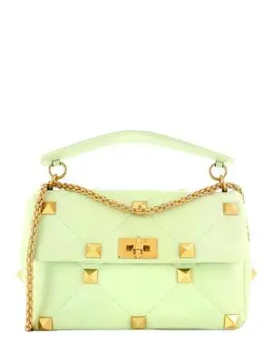 Valentino Garavani Roman Stud Flap Bag Quilted Leather Large - Green