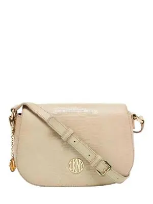 Dkny Embossed-leather Shoulder Bag - Neutrals