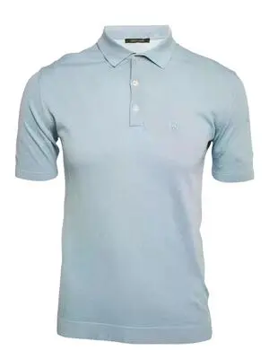 Roberto Cavalli Silk-knit Polo Shirt - Blue