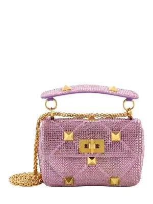 Valentino Garavani Roman Stud Embellished Flap Bag - Purple