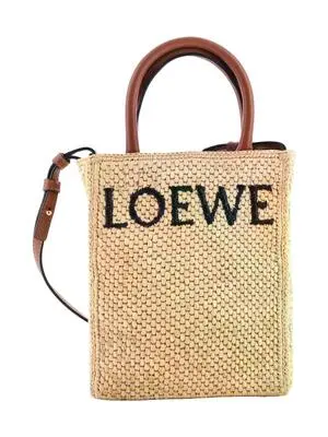 Loewe A5 Raffia And Leather Tote - Brown