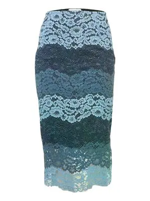 Sandro Lace Midi Skirt - Blue