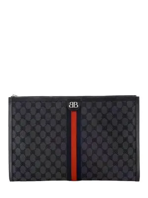 Balenciaga X Gucci The Hacker Project Bb Canvas Laptop Pouch - Black