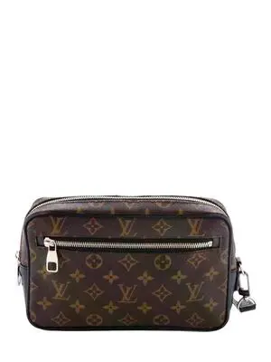 LOUIS VUITTON Kasai Macassar Monogram Canvas Clutch - Black