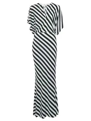 NORMA KAMALI Striped Jersey Long Dress