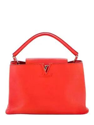 LOUIS VUITTON Capucines Mm Satchel Leather Bag - Red