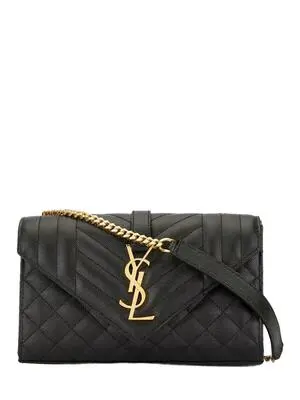 Saint Laurent Small Envelope Flap Shoulder Bag - Black