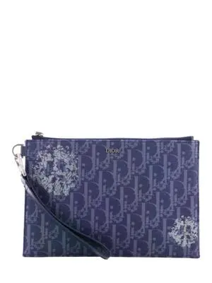 Dior Oblique Denim Pouch - Blue