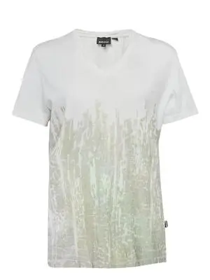 JUST CAVALLI Printed V-Neck T-Shirt