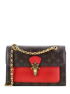 LOUIS VUITTON Victoire Monogram Canvas And Leather Shoulder Bag - Red