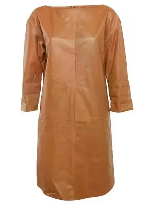 POLO RALPH LAUREN Leather Long-Sleeve Dress