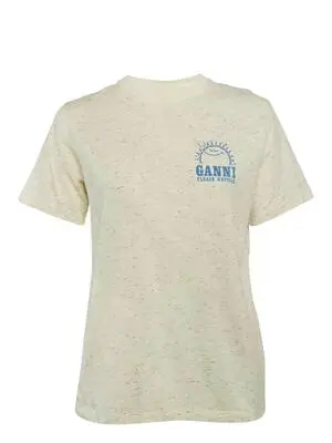 GANNI Graphic-print T-shirt - Neutrals