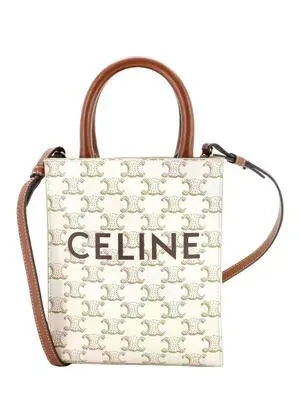 CELINE Vertical Cabas Triomphe Coated Canvas Mini Satchel