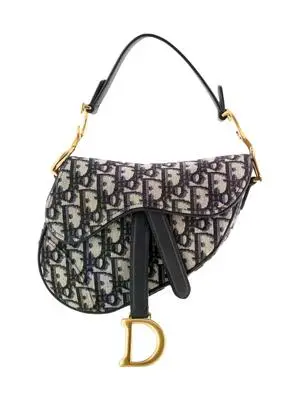 Dior Saddle Handbag Oblique Canvas Mini Shoulder Bag Blue