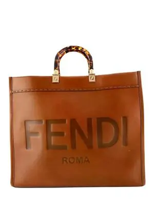 Fendi Sunshine Shopper Large Tote Bag - Brown