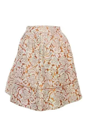 Prada Jacquard Mini Skirt - Brown