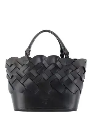 Prada Tress Leather Small Tote Bag - Black