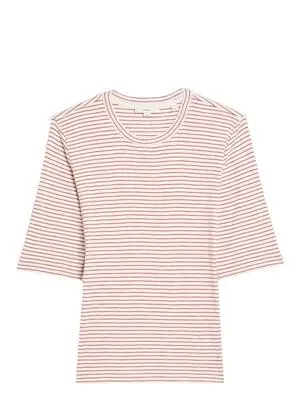 Vince Striped Cotton And Modal-blend Jersey T-shirt - White
