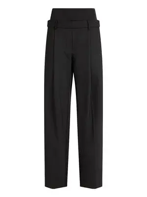 ESSE STUDIOS Portia Duo Satin-paneled Crepe Straight-leg Pants - Black