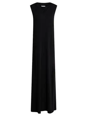 ESSE STUDIOS Embellished Draped Jersey Maxi Dress - Black