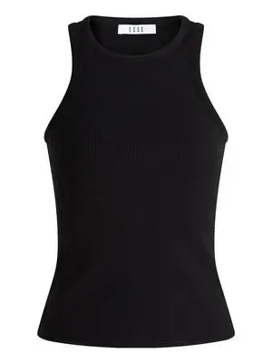 ESSE STUDIOS Ribbed Jersey Tank - Black