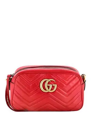 Gucci Gg Marmont Matelassé Small Crossbody Bag - Red
