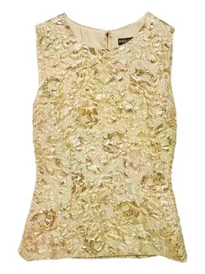 Dolce & Gabbana Lurex Textured Top - Gold